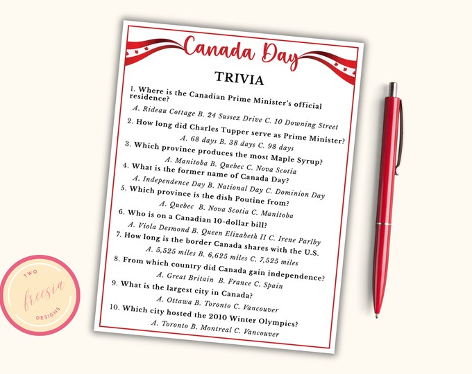 Drink If Canada Day Game | July 1st Printable Games | Canada Day ...