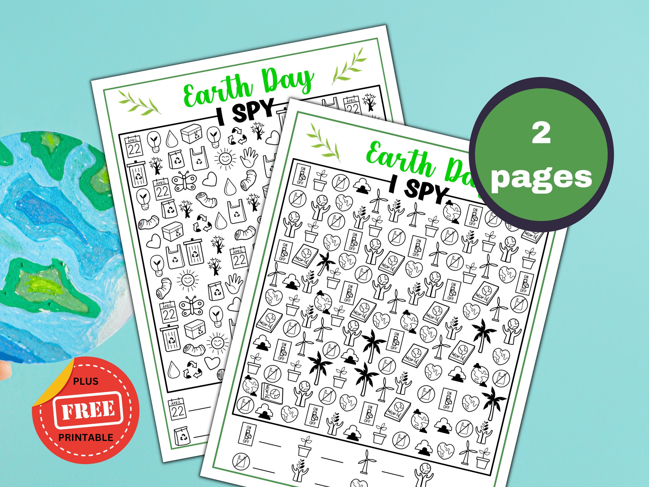 Earth Day ISPY Worksheets for Kids - Printable Earth Day Activity Pages ...