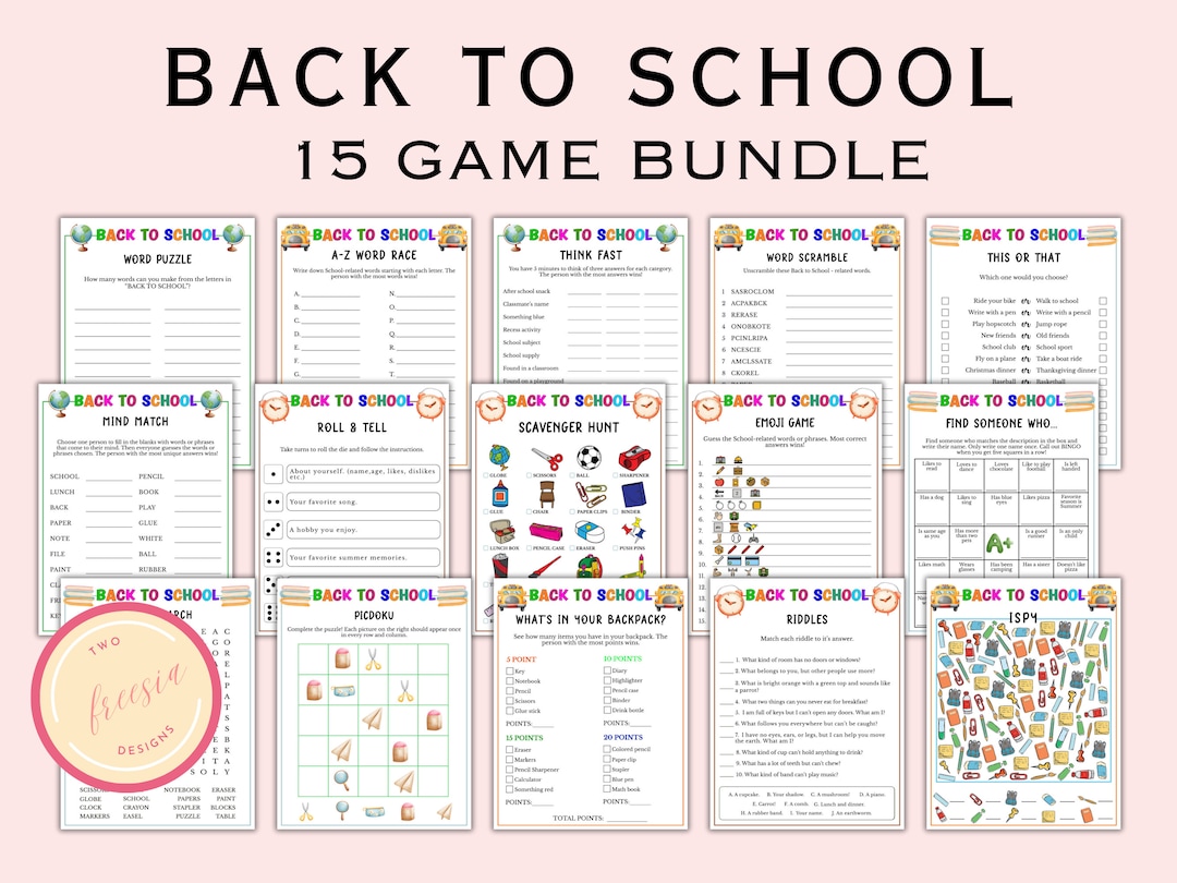 15 Back to School Game Bundle - Printable Ice Breaker Games for ...