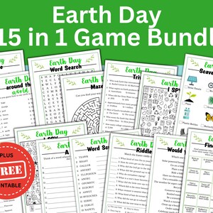 Printable Earth Day Game Bundle for Kids and Adults Game for - Etsy