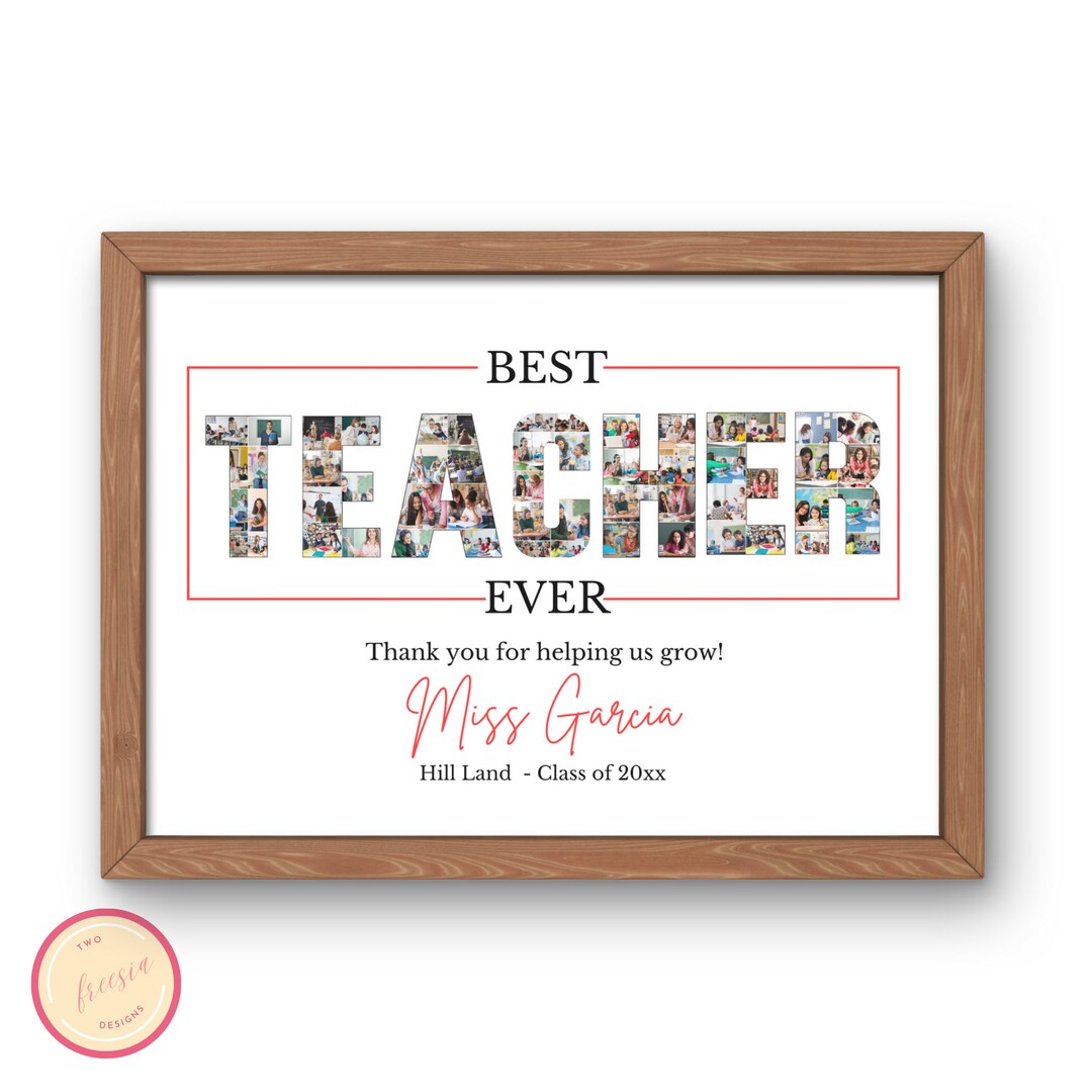 Best Teacher Photo Collage Template Photo Gift Collage Template ...
