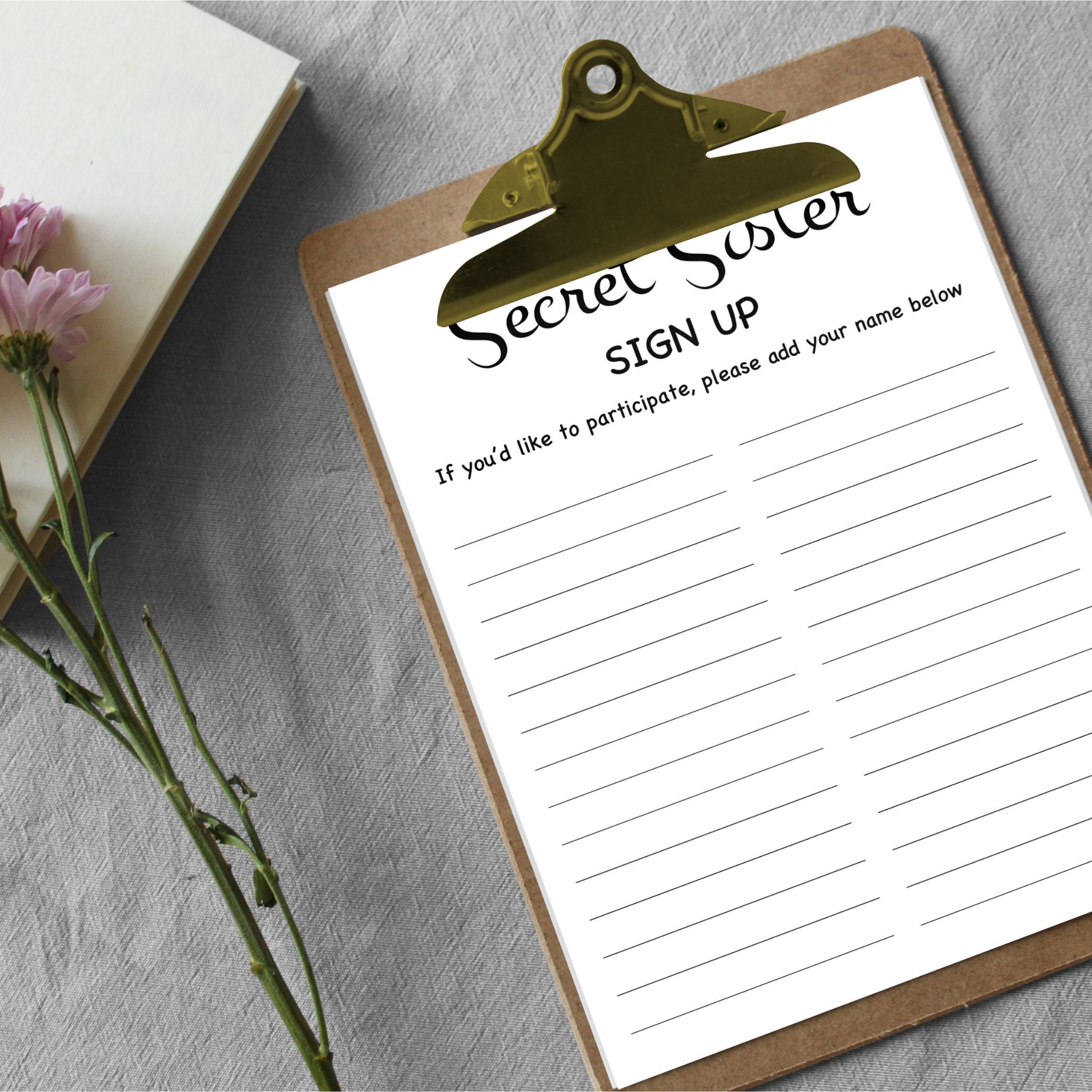 Secret Sister Questionnaire Editable Template - All About Me Survey ...