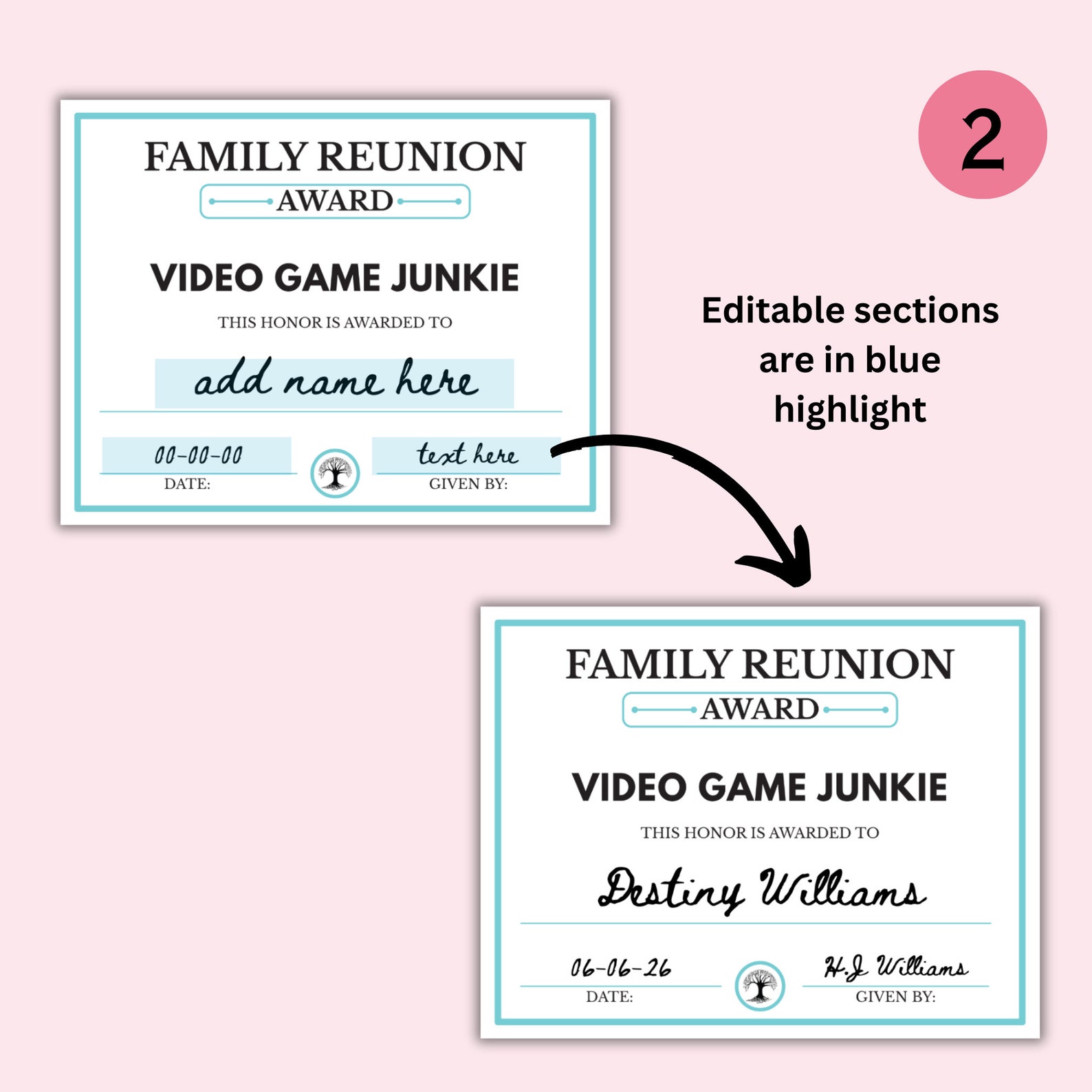 100 Editable Family Reunion Award Certificates - Funny Family Reunion ...