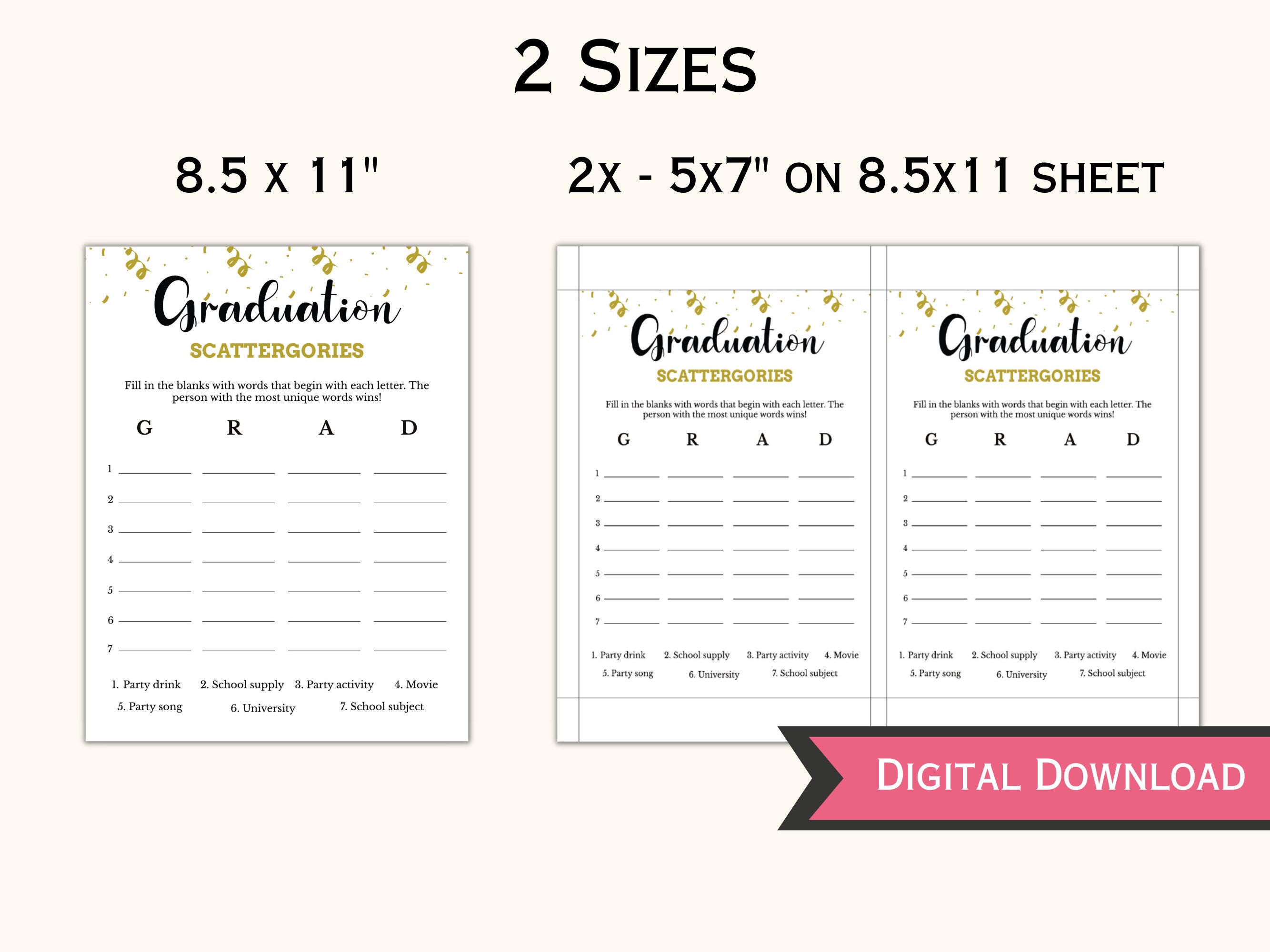 2025 Graduation Games - 14 Printable Graduation Party Games Bundle ...