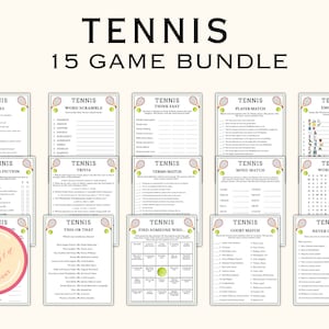 15 Tennis Party Games - Printable Tennis Party Game for Tennis ...