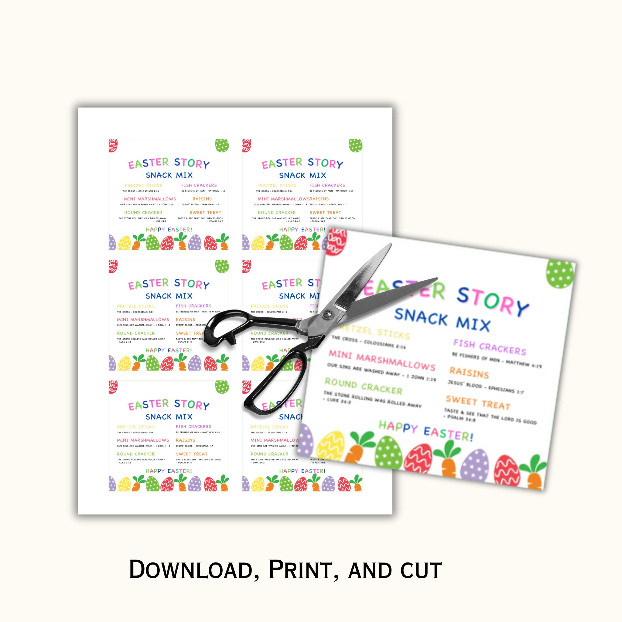 Editable Easter Story Snack Mix Activity - Easter Treat Gift Tag ...