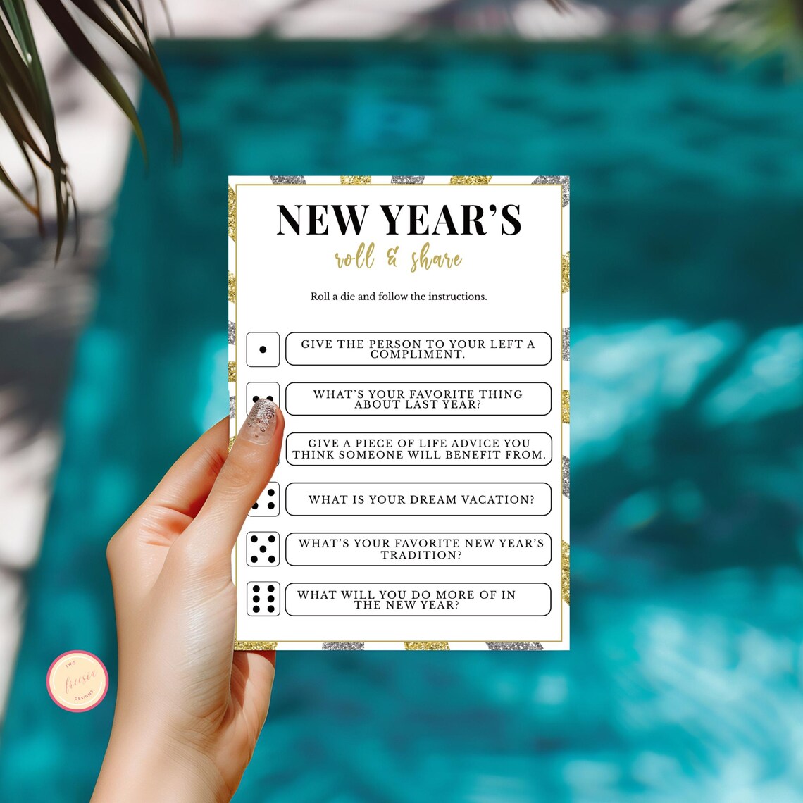 New Years Roll & Share Game, Printable 2025 New Year Party Game for ...