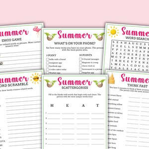 12 Printable Summer Game Bundle for Kids and Adults - Beach, Pool Party ...