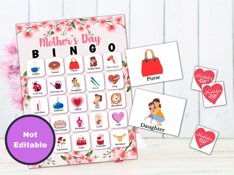 Mother's Day Bingo Cards Printable Party Game for - Etsy