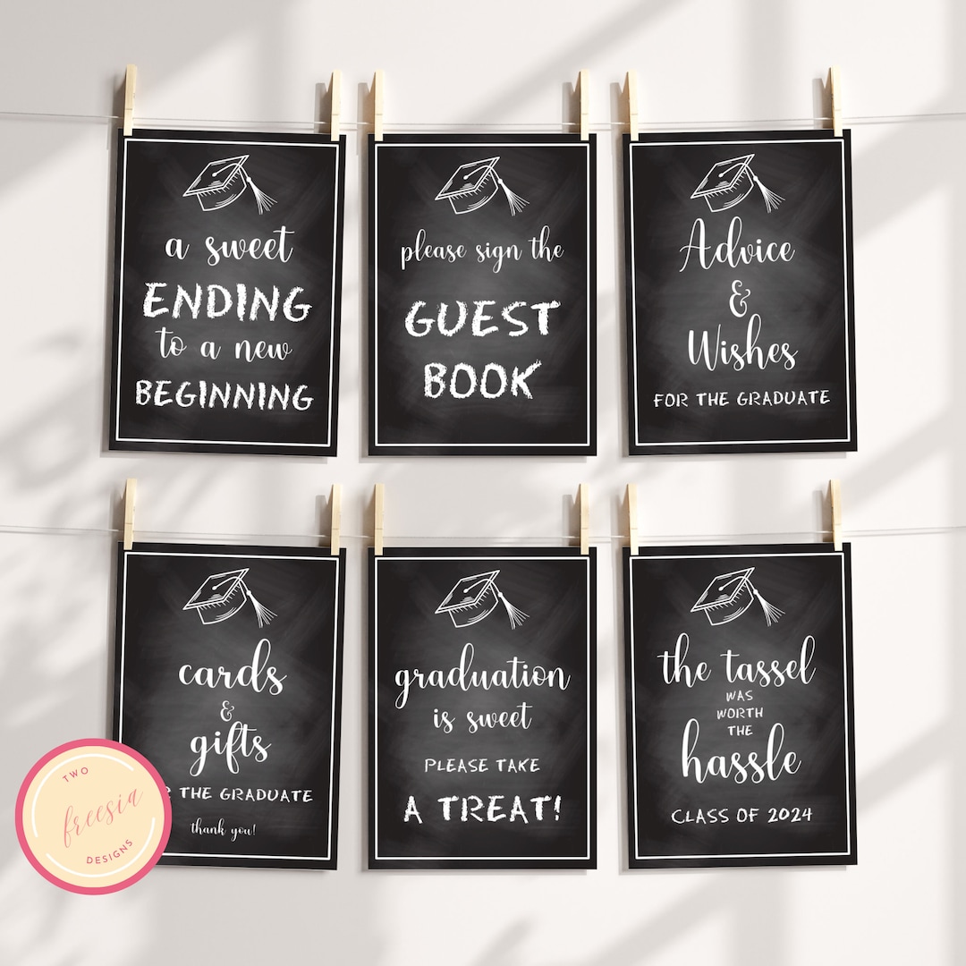 Graduation Party Table Signs Bundle Printable Graduation Party Decor ...