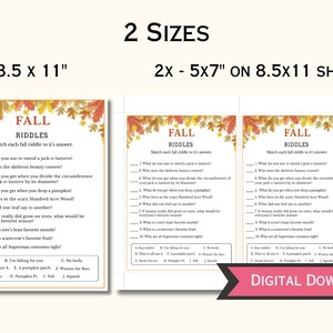 Fall Riddles Game - Printable Autumn Game - Fun Fall Time Activities ...