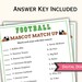 Football Mascot Match up Game Printable Football Party Game Football ...