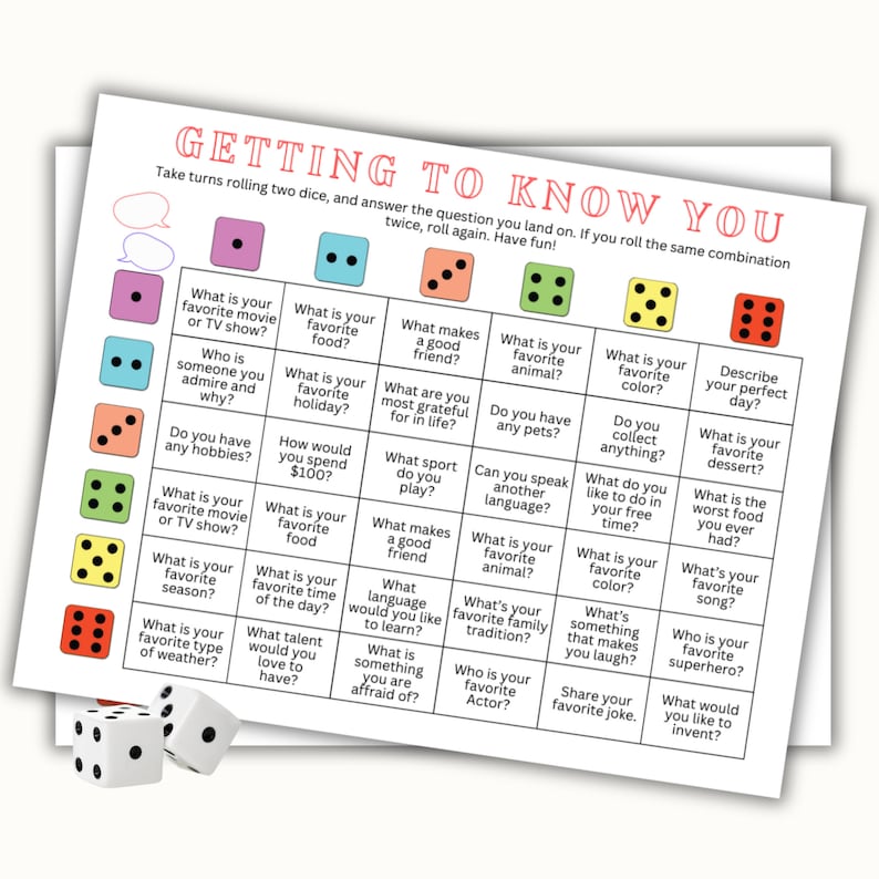 Getting to Know You Dice - Back to School Dicebreaker - Classroom ...