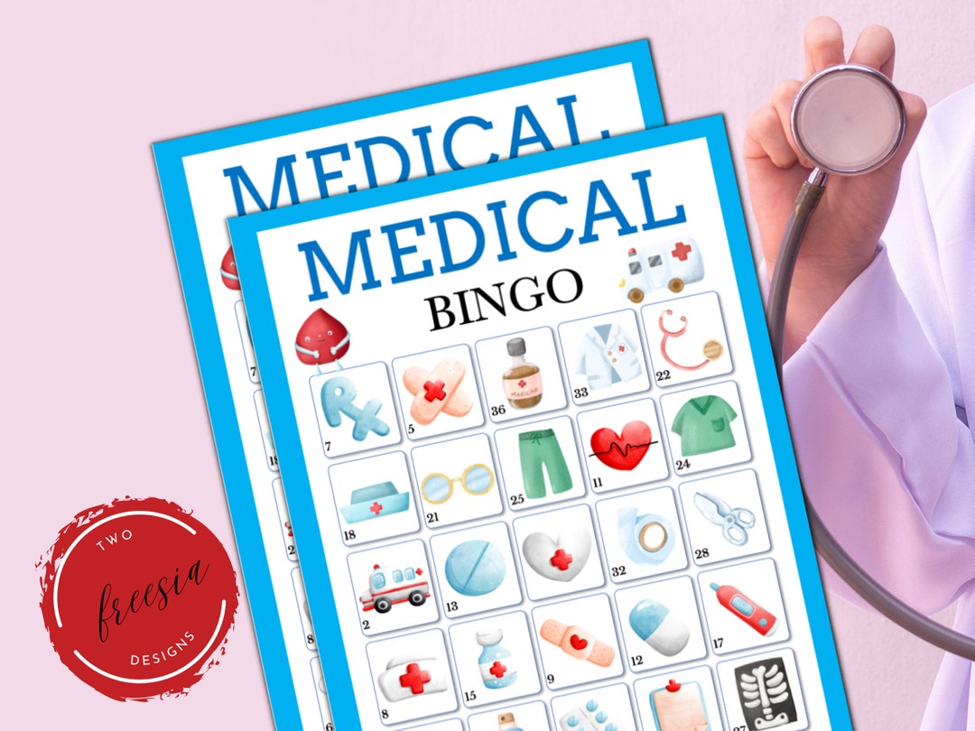 Printable Medical Bingo Games Nurse Bingo Game Nurse - Etsy