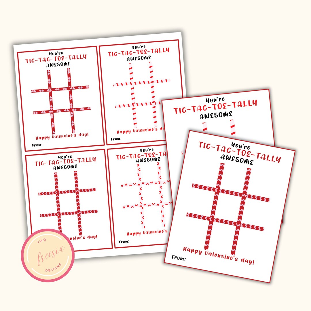 Tarjetas Tic Tac Toe imprimibles del Día de San Valentín para niños ...