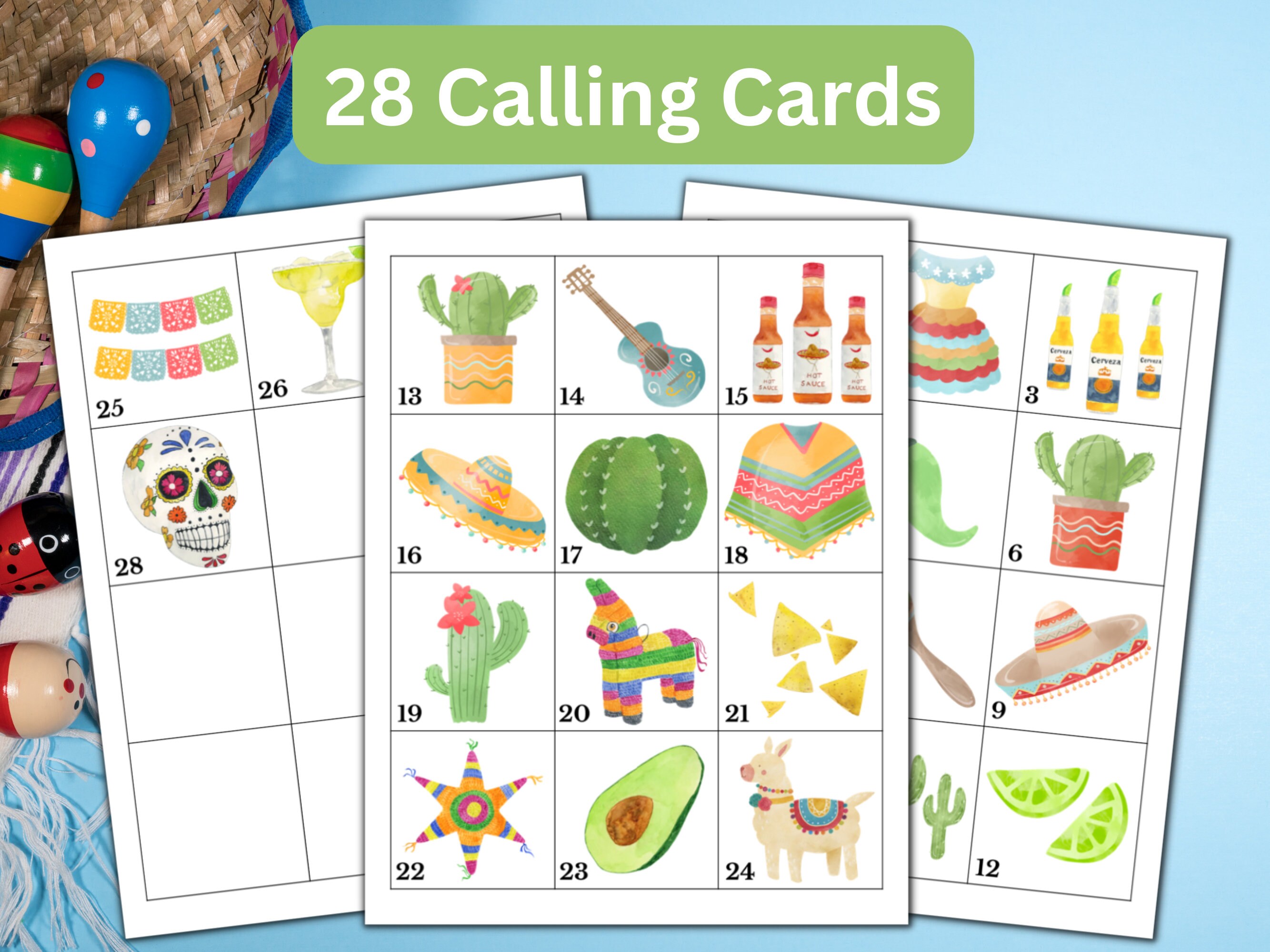 Cinco De Mayo Bingo Game - Printable 30 Fiesta Bingo Cards - Mexican ...