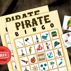 Pirate Bingo Cards - Printable Pirate Bingo Cards for Kids Birthday ...