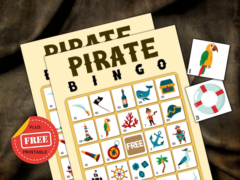 Pirate Bingo Cards Printable Pirate Bingo Cards for Kids Birthday Party ...