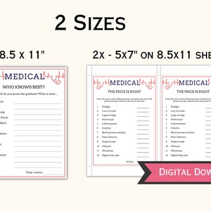 14 Printable Medical Party Game Bundle for Nurse, Doctor, Graduation ...