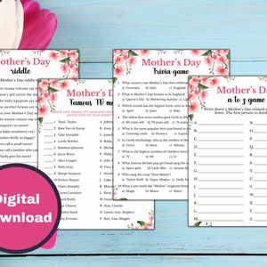 Printable Mother's Day Game Bundle for Kids and Adults - Family Party ...