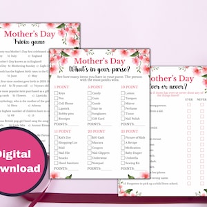Mother's Day Game Bundle for Kids and Adults - Printable Family Party ...