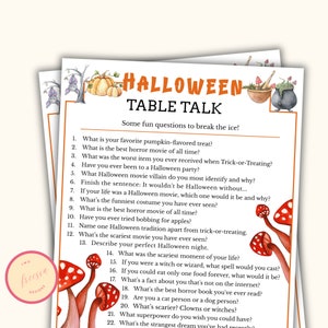 Halloween Table Talk - Icebreaker Questions - Halloween Conversation ...