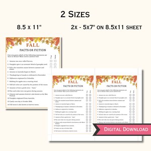 Facts or Fiction Game - Printable Autumn Game - Fun Fall Time ...