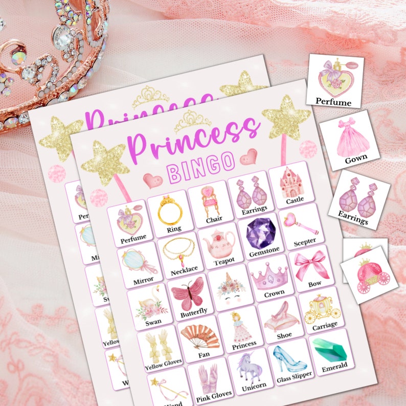 Princess Bingo Game - Printable Princess Bingo for Girls Birthday ...