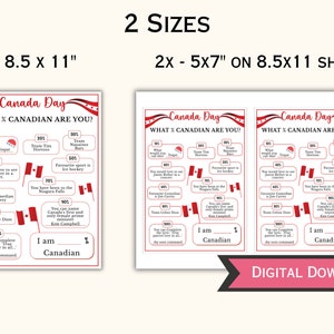 Canada Day Printable Game What % Canadian Are You Game for Kids and ...