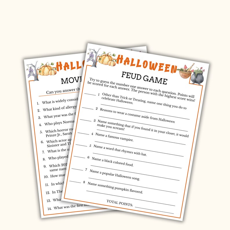 15 Halloween Party Game Bundle Printable for Kids and Adults Icebreaker ...