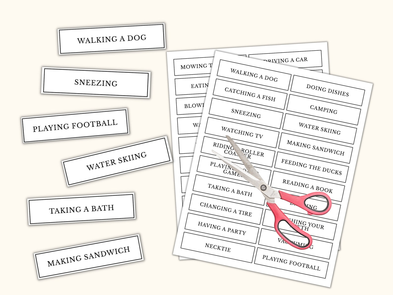 Printable Father's Day Charades Game - Family Game Night Activities for ...