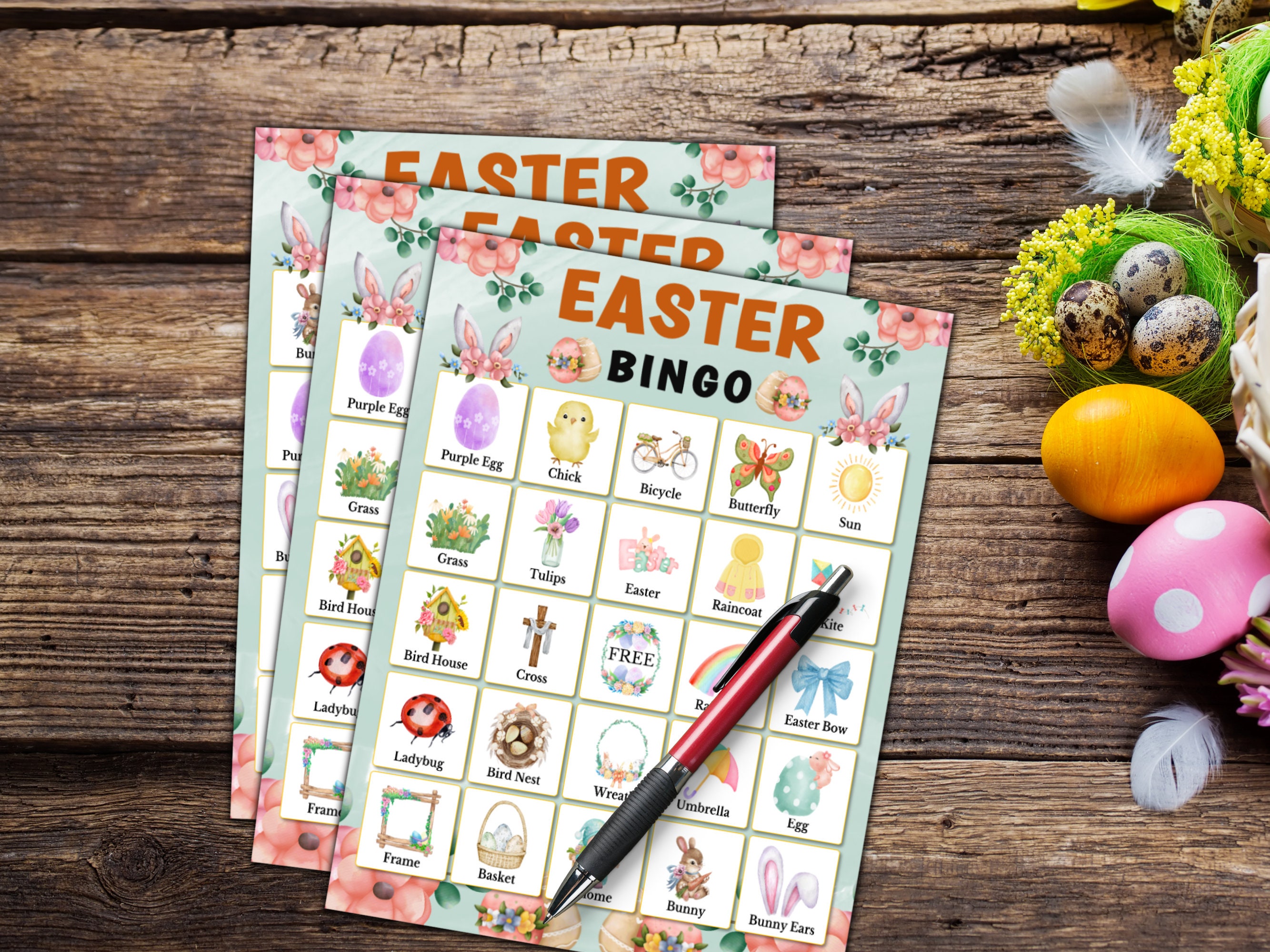 Easter Bingo Game Printable Easter Activity for Kids and Adults Easter ...