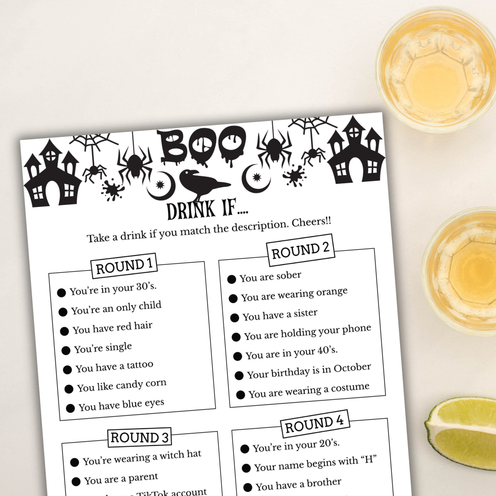 Halloween Drink If Game - Printable Halloween Party Game for Adults ...