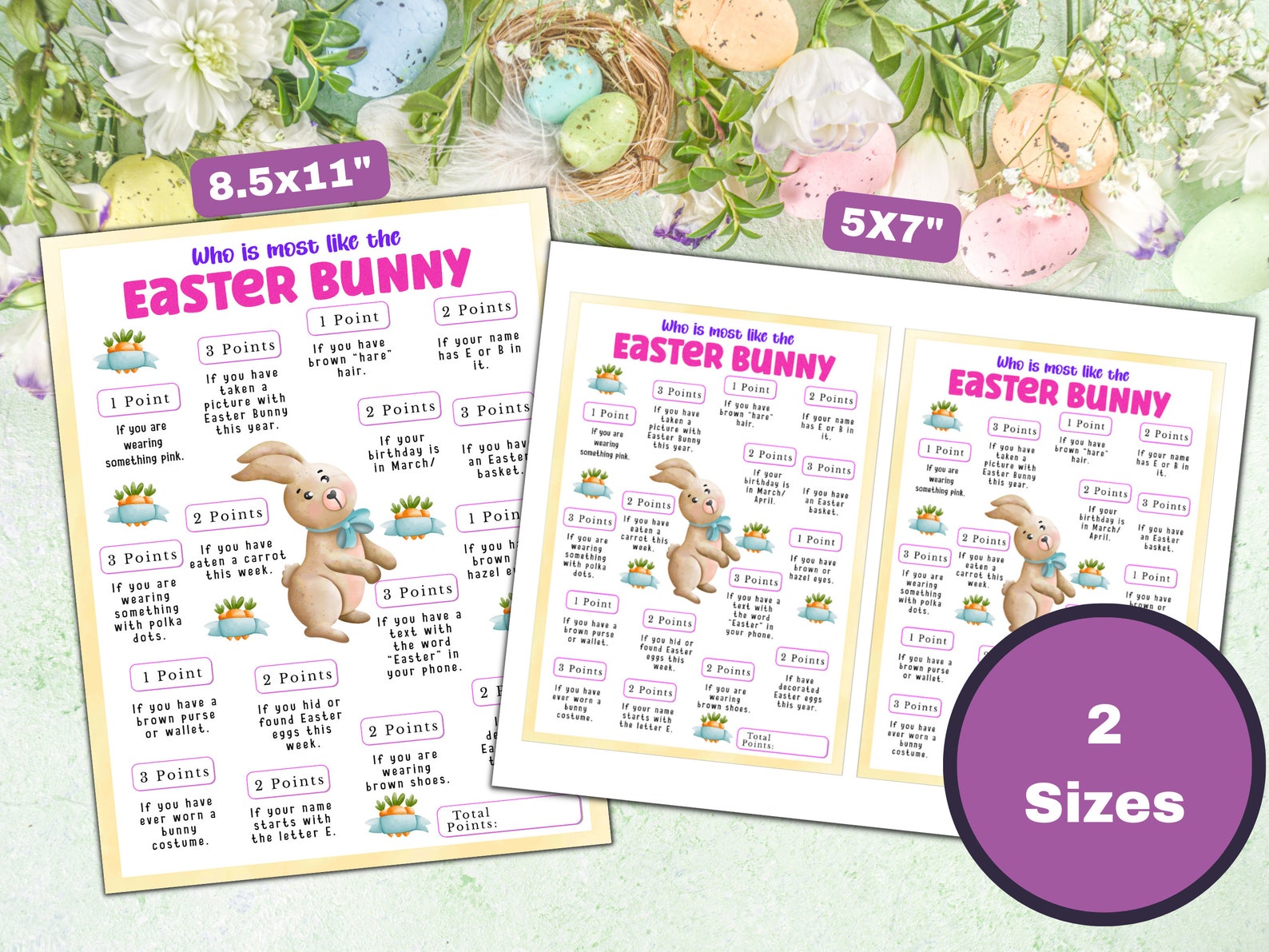 Printable Easter Party Game - Who is Like the Easter Bunny - Classroom ...