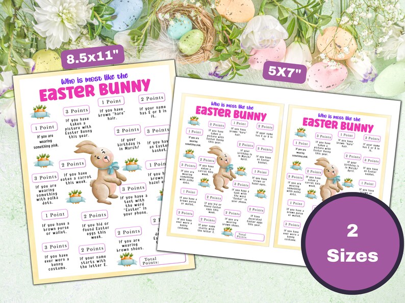 Printable Easter Party Game Who is Like the Easter Bunny - Etsy