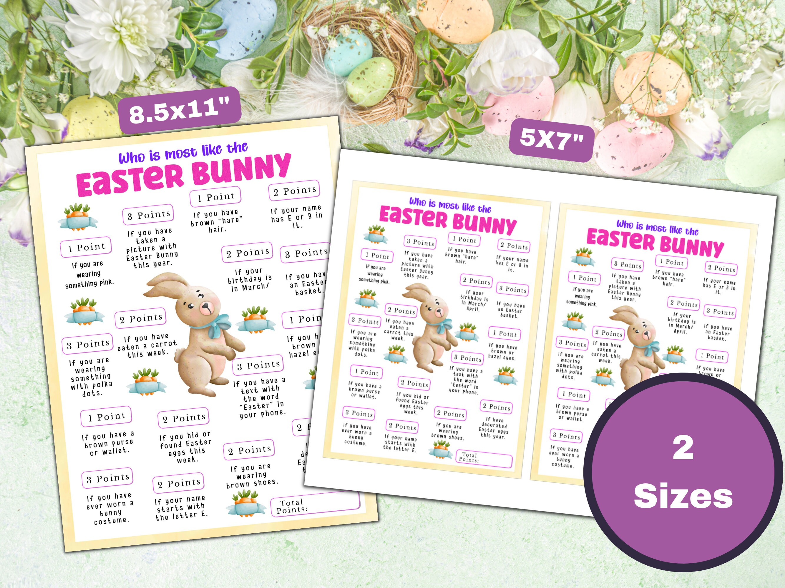 Printable Easter Party Game Who is Like the Easter Bunny Classroom ...