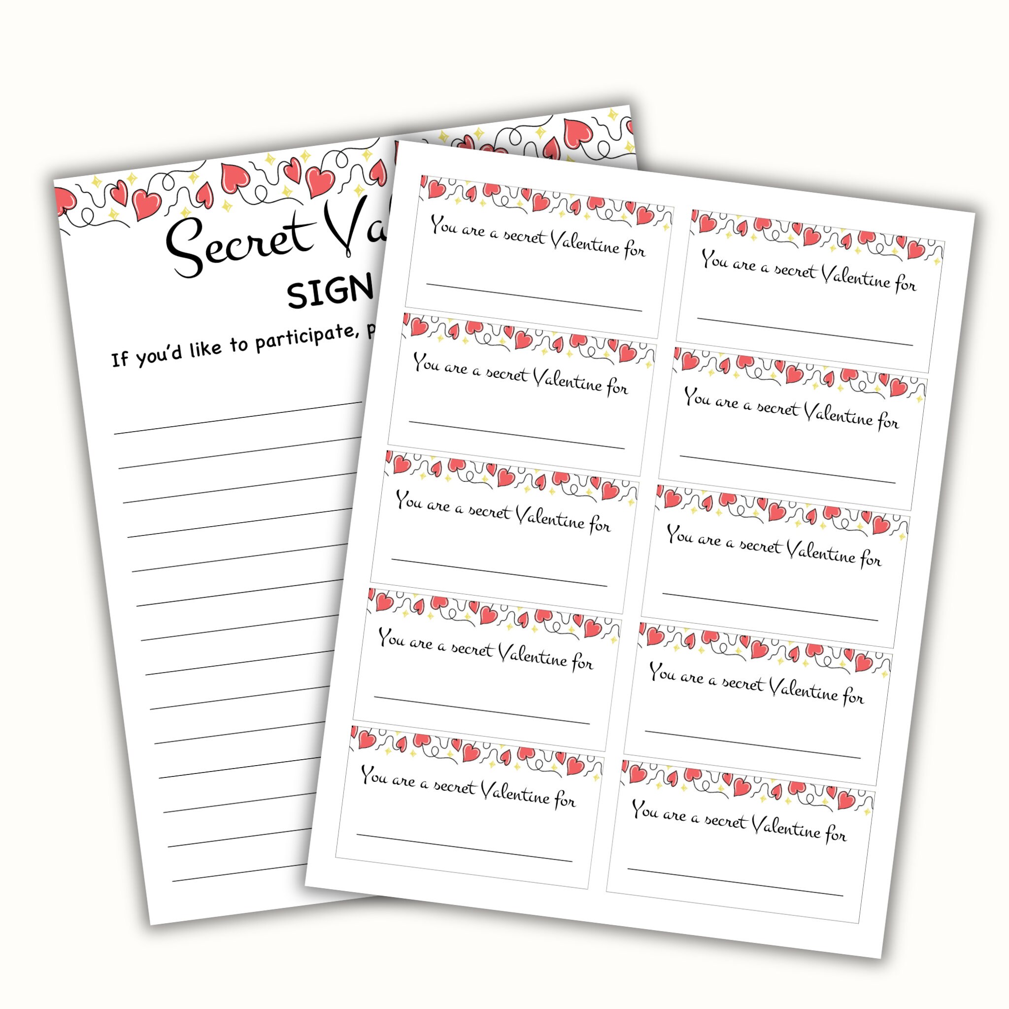 Secret Valentine Survey Questionnaire - Editable Valentine's Day Gift ...