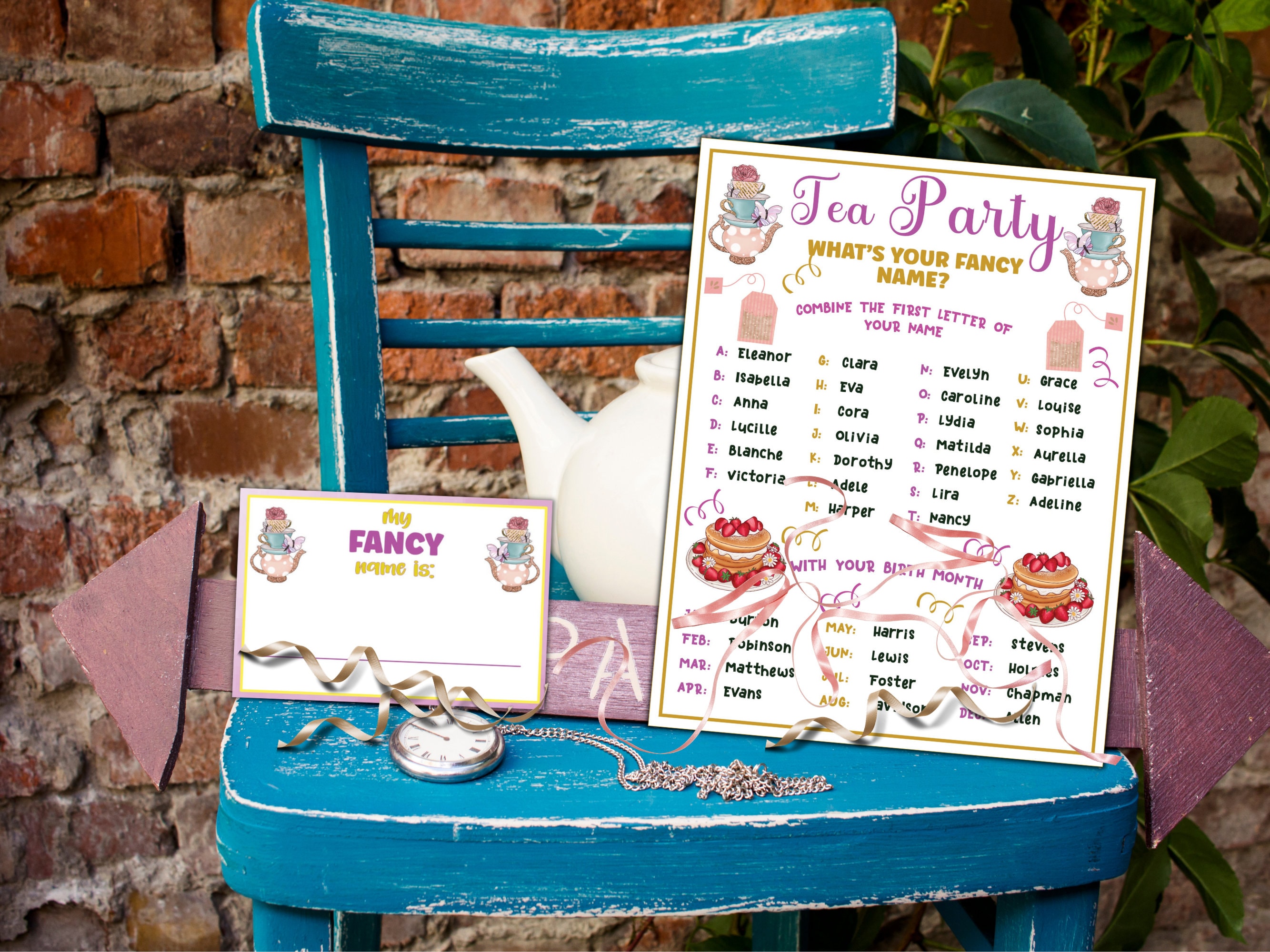 Printable Tea Party Games for Birthdays, Bridal Shower, Afternoon Tea ...