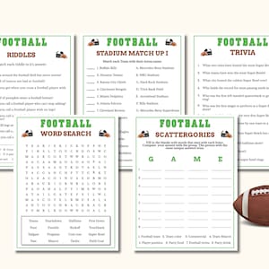 Football Game Bundle - 15 Printable Football Party Games Pack ...