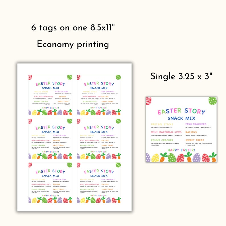 Editable Easter Story Snack Mix Activity - Easter Treat Gift Tag ...