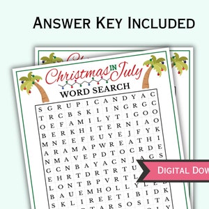Word Search Game - Printable Christmas in July Game for Kids & Adults ...