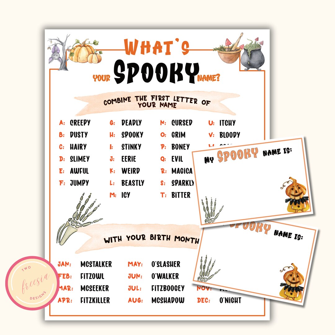 What's Your Halloween Spooky Name - Halloween Name Generator Game With ...