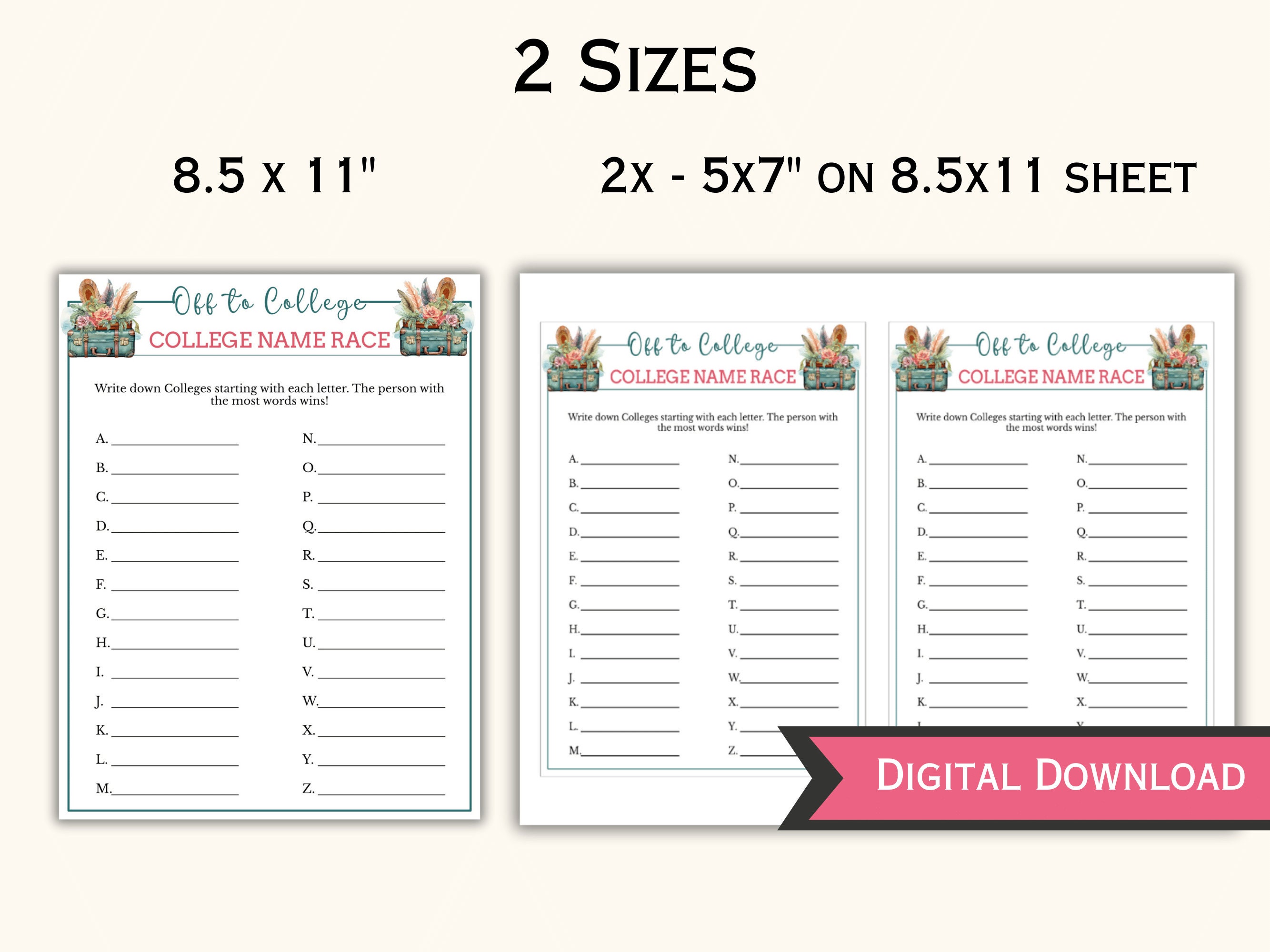 College Going Away Party Games - 10 Printable College Trunk Party Games ...