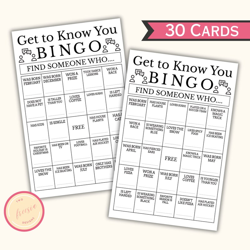 Get to Know You Bingo - Etsy