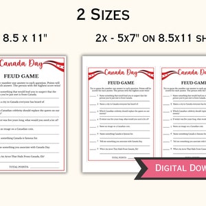 Canada Day Feud Game - Printable Canada Day Party Game and Activity for ...