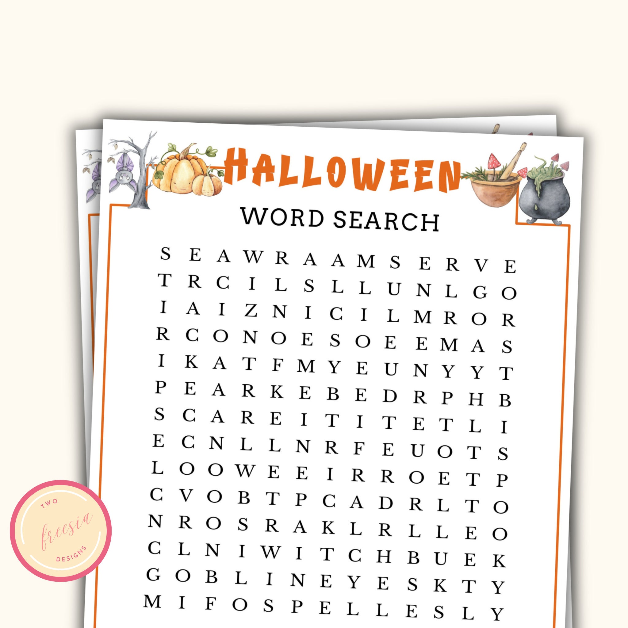 Halloween Word Search Game - Printable Halloween Party Game - Party ...