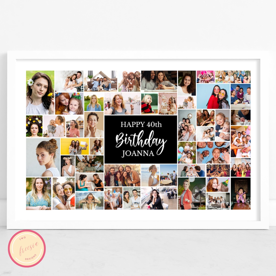 Birthday Photo Collage Template - Photo Gift Collage Template ...
