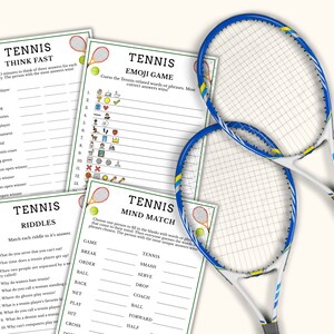 8 Tennis Party Games - Printable Tennis Party Game for Tennis ...