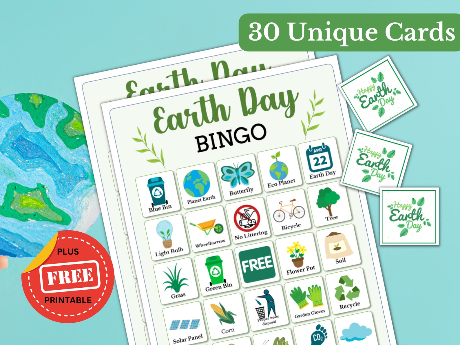 Earth Day Printable Bingo Game Earth Day Games for Kids and Adults ...