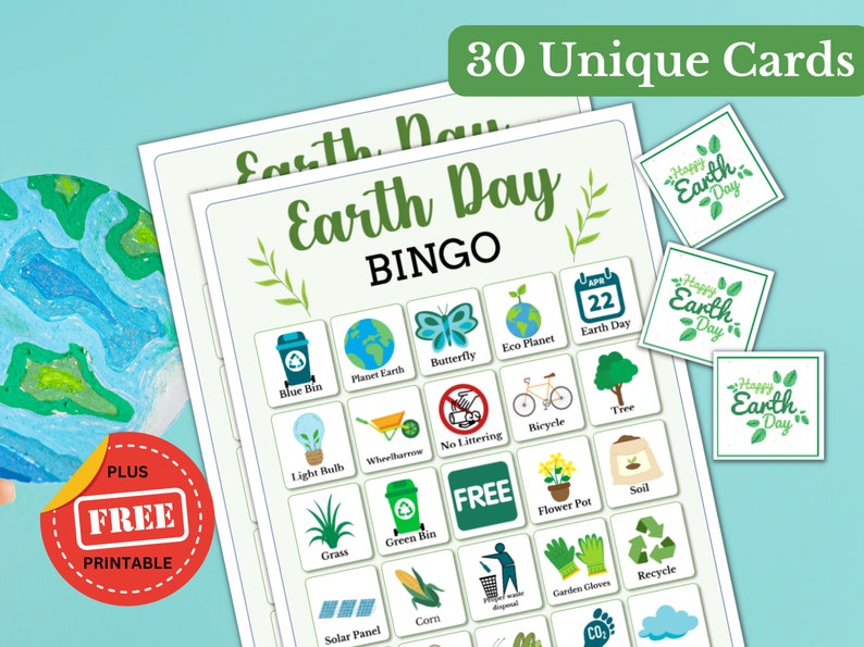 Earth Day Printable Bingo Game - Earth Day Games for Kids and Adults ...